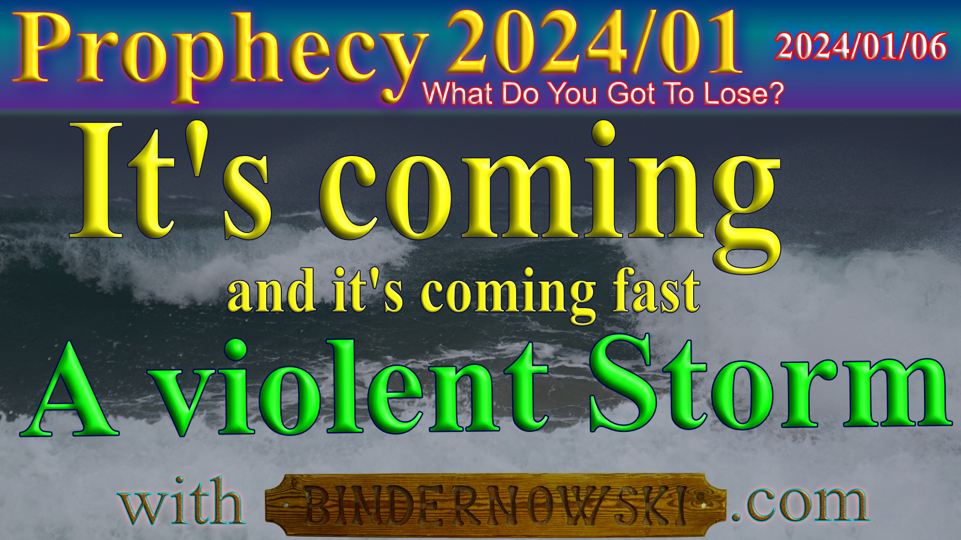 Word 2024-01-06 It's coming and it's coming fast // A violent Storm ...