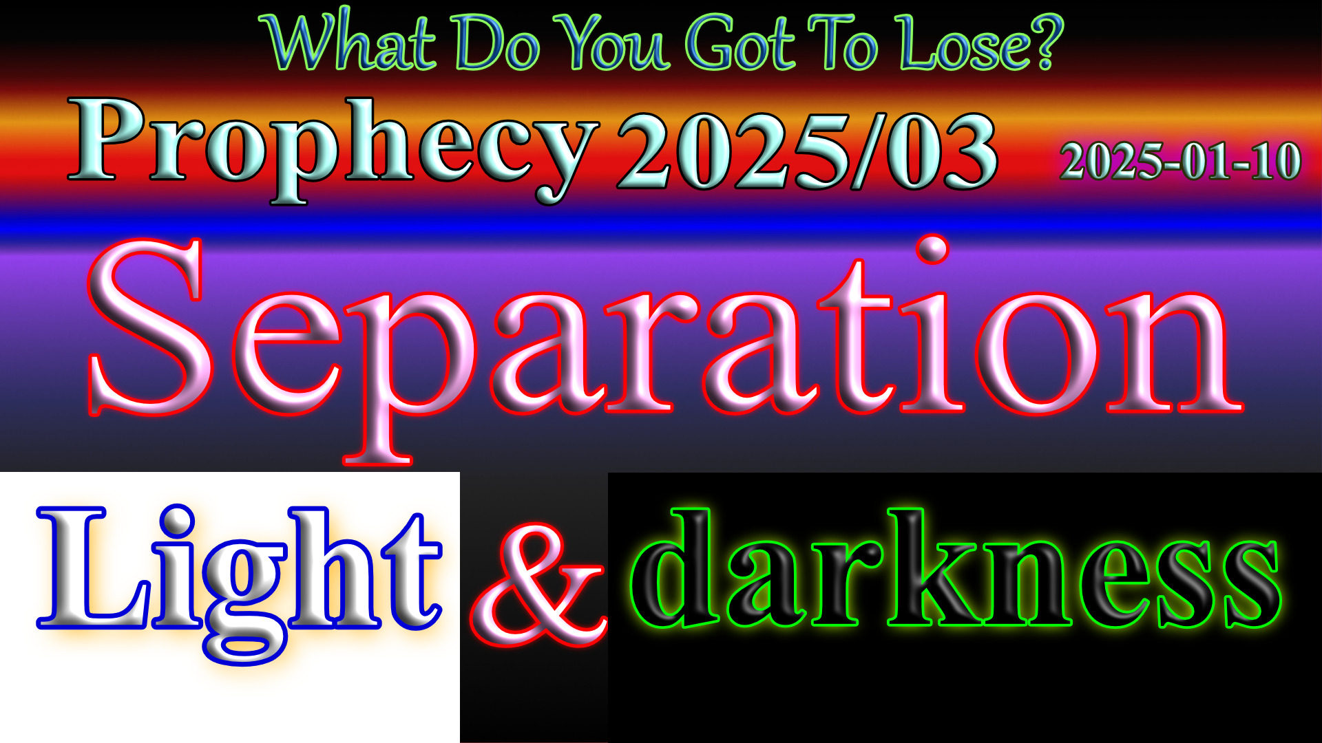 Word 2025/01/10 Separation of light and darkness - Bindernowski